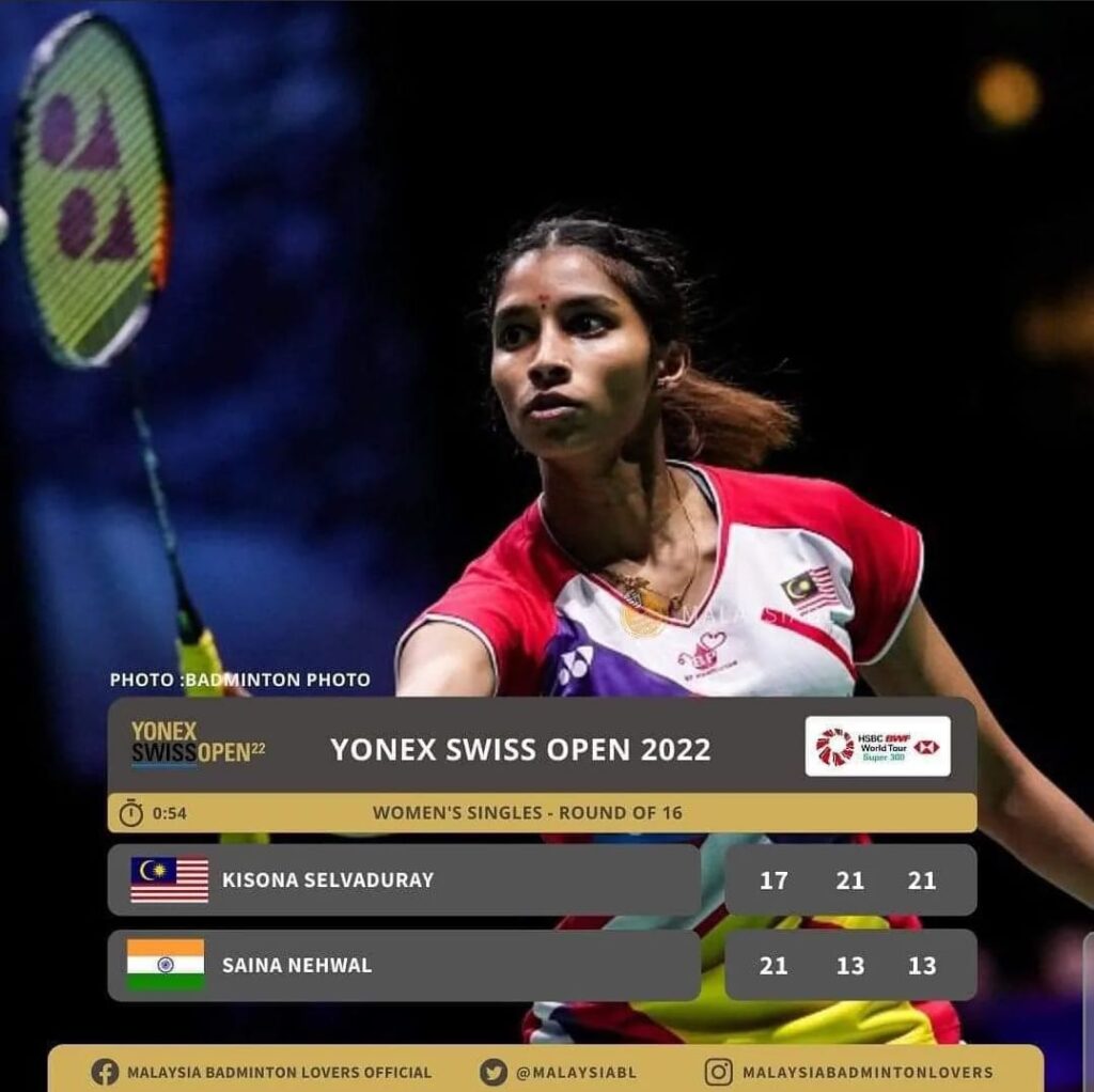 Kisona Defeats Former World No. 1 Saina Nehwal At The Swiss Open ...